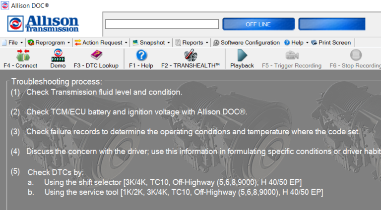 Troubleshooting Connection Issues in Allison DOC – Diesel Diagnostic Equipment